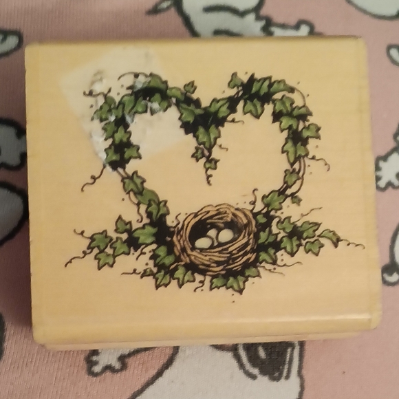 Art | Heart Ivy And Nest Wooden Stamp | Poshmark